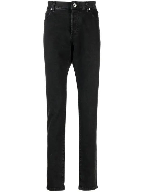 Balmain Mid-rise Straight-leg Jeans - Black