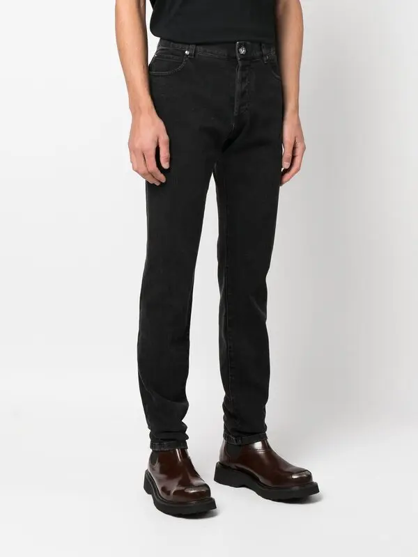 Balmain Mid-rise Straight-leg Jeans - Black