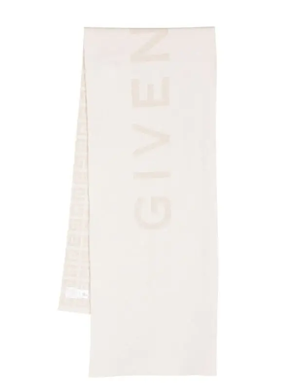 Givenchy Monogram Intarsia-knit Logo Scarf - White