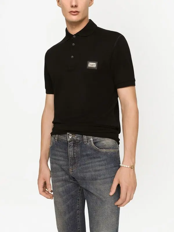 Dolce & Gabbana Logo-tag Piqué Polo Shirt