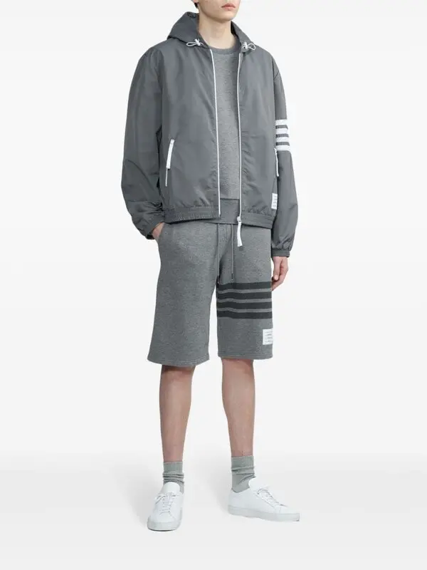Thom Browne 4-bar Stripe Hooded Jacket - Grey