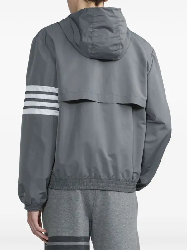 Thom Browne 4-bar Stripe Hooded Jacket - Grey