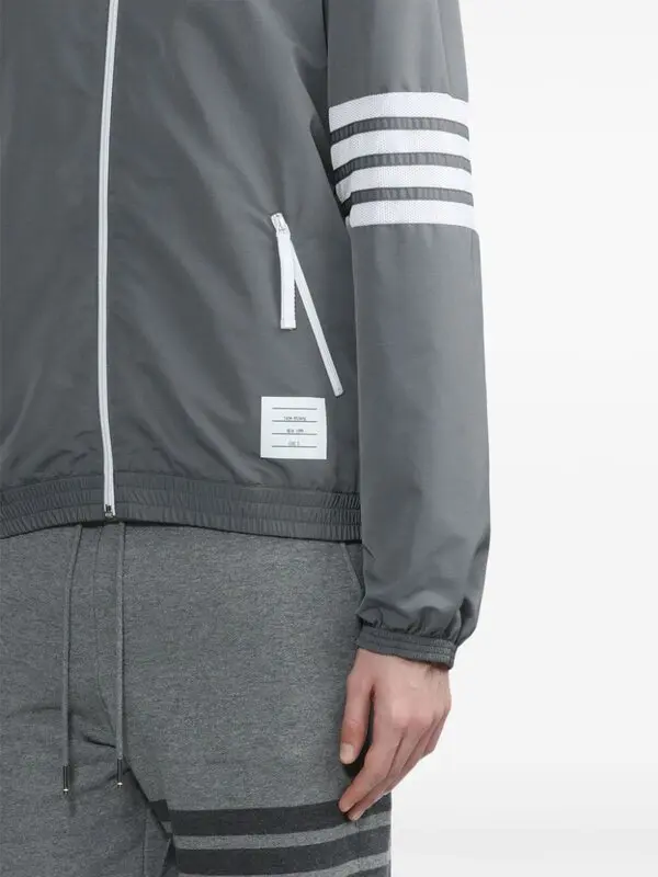 Thom Browne 4-bar Stripe Hooded Jacket - Grey