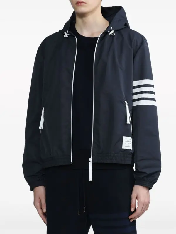 Thom Browne 4-bar Stripe Hooded Jacket - Blue