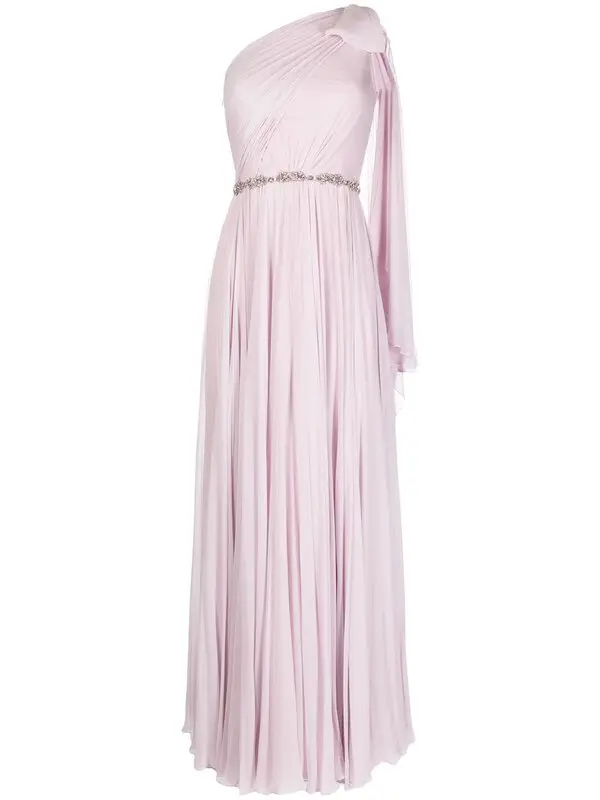 open lace back dress One shoulder tulle gown with side slit  Rubber Ducky