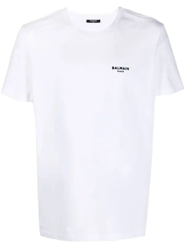 Balmain Logo-embroidered Cotton T-shirt - White