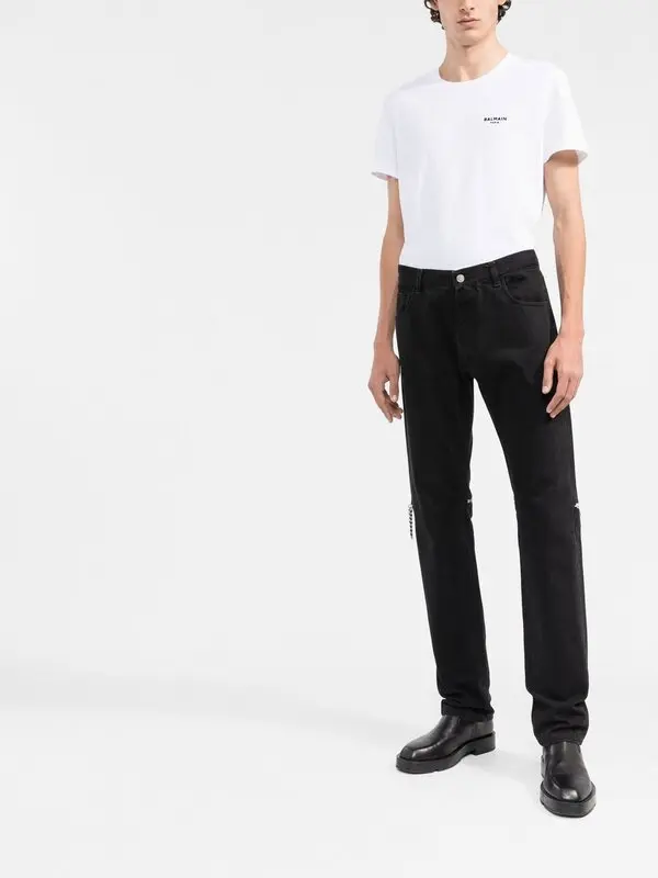 Balmain Logo-embroidered Cotton T-shirt - White