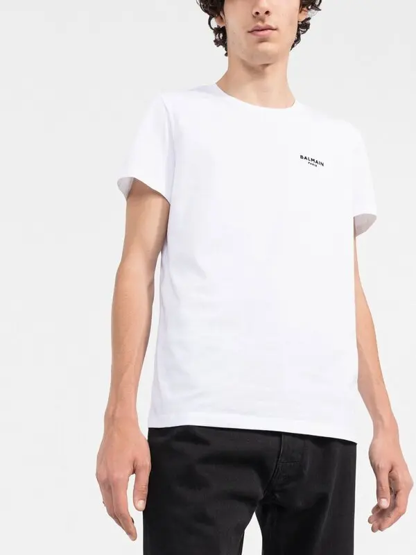 Balmain Logo-embroidered Cotton T-shirt - White