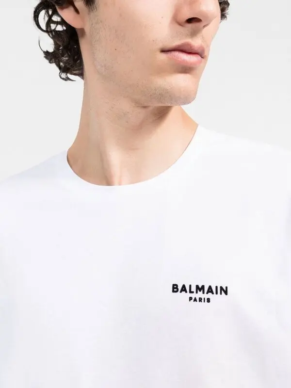 Balmain Logo-embroidered Cotton T-shirt - White