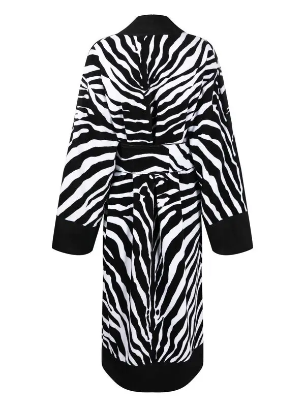 Dolce & Gabbana Zebra-print Terry Cotton Bath Robe - Black