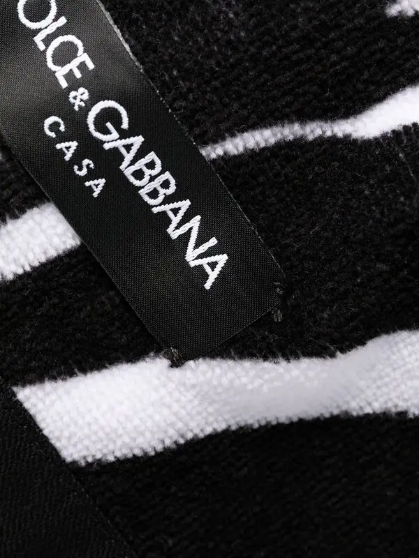 Dolce & Gabbana Zebra-print Terry Cotton Bath Robe - Black