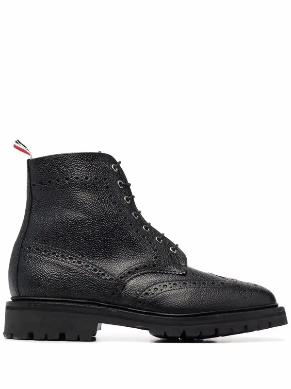 Thom Browne Lace-up Brogue Boots - Black
