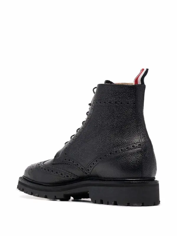 Thom Browne Lace-up Brogue Boots - Black