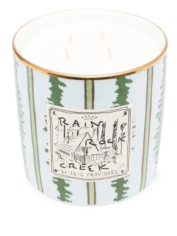 GINORI 1735 Rain Rock Creek Four-wick Candle - Blue