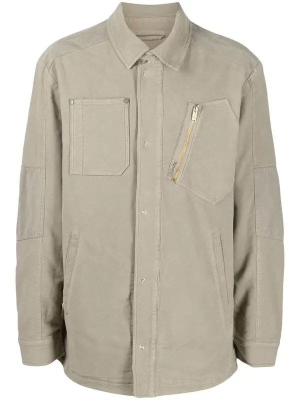 OBJECTS IV LIFE Logo-print Canvas Twill Shirt Jacket - Green