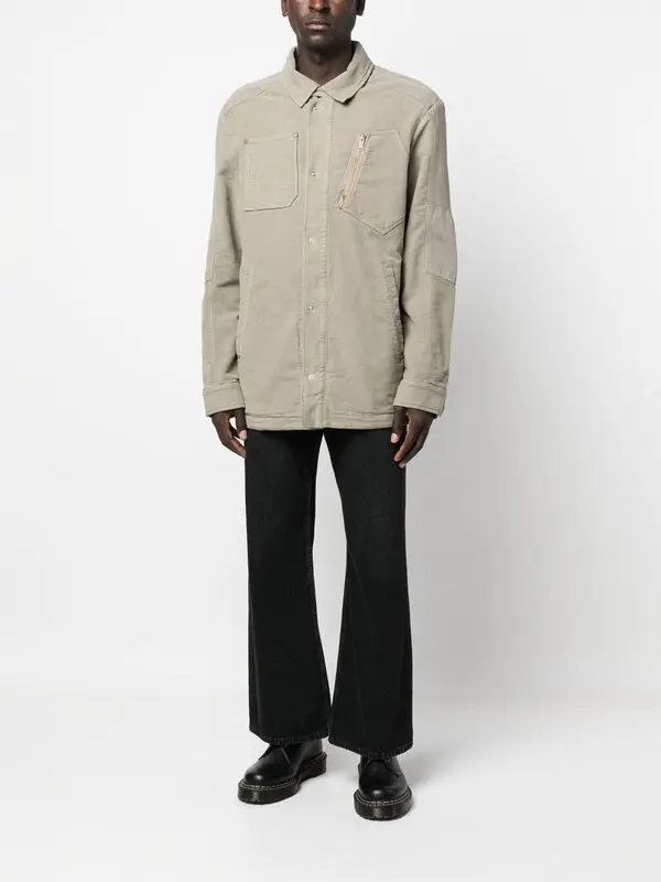 OBJECTS IV LIFE Logo-print Canvas Twill Shirt Jacket - Green