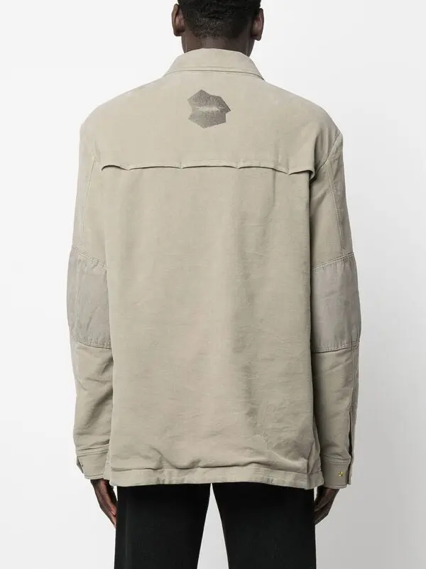 OBJECTS IV LIFE Logo-print Canvas Twill Shirt Jacket - Green