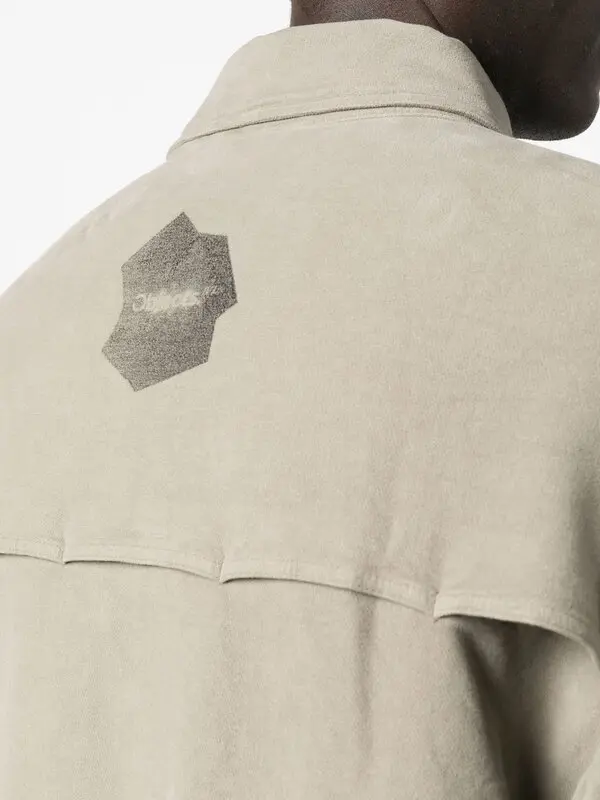 OBJECTS IV LIFE Logo-print Canvas Twill Shirt Jacket - Green