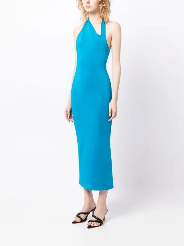 Galvan Artemis Halterneck Dress In Blue - 76% Off | Editorialist