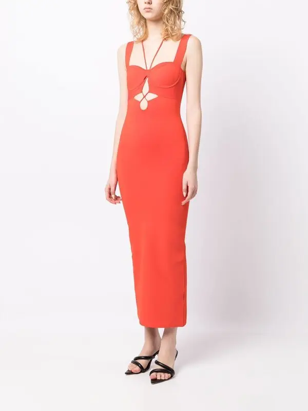 Galvan Kali Cutout-detail Dress - Red