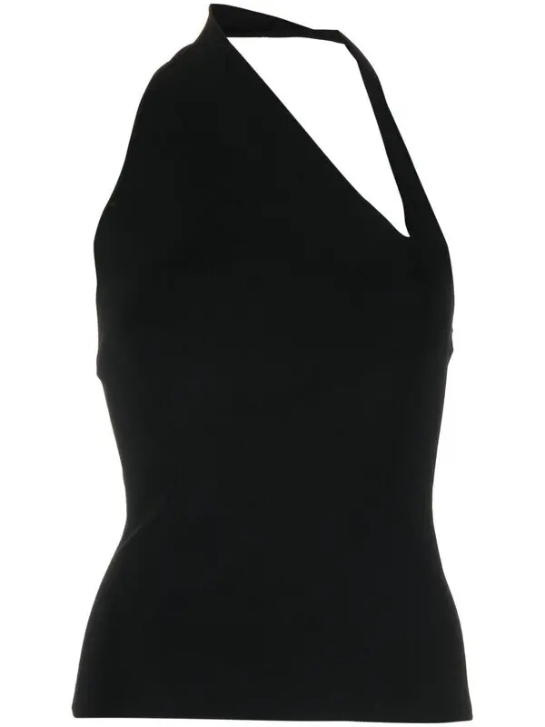 Galvan Asymmetrical Neck Sleeveless Top