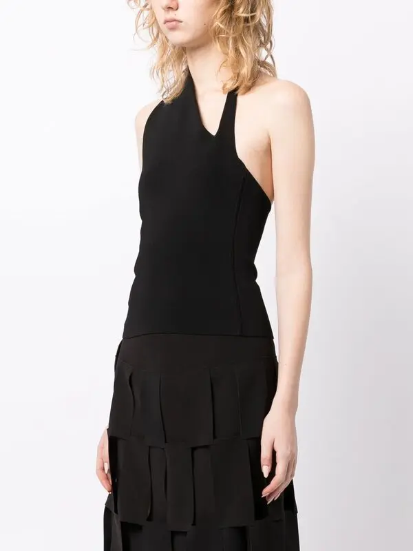 Galvan Asymmetrical Neck Sleeveless Top