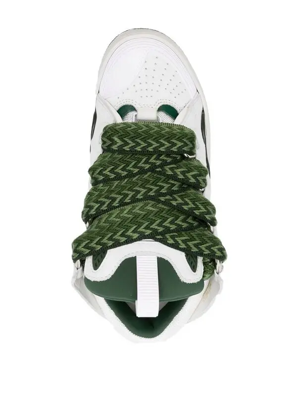 LANVIN Curb Panelled Lace-up Sneakers