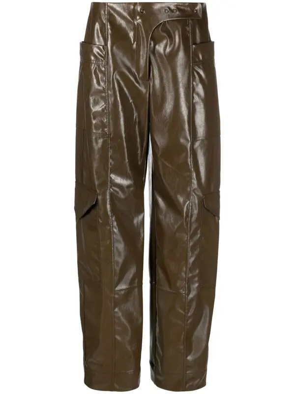 GANNI Faux-leather Trousers
