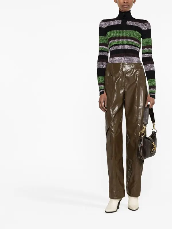 GANNI Faux-leather Trousers