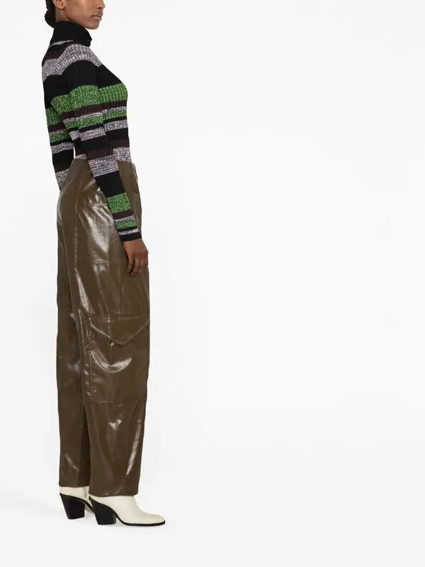 GANNI Faux-leather Trousers