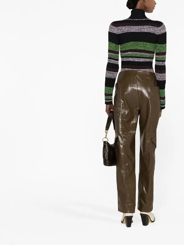 GANNI Faux-leather Trousers