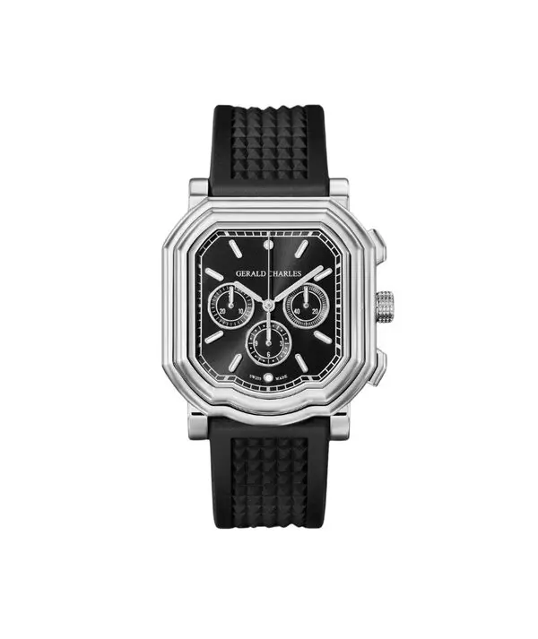 GERALD CHARLES Maestro 3.0 Automatic Chronograph 39mm Stainless Steel And Rubber Watch - Black