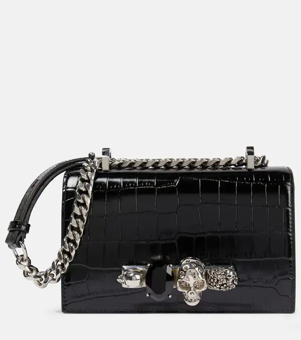Alexander McQueen Jewelled Satchel Small - Black