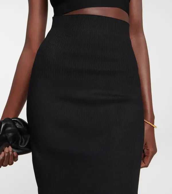 Victoria Beckham Body High-rise Knit Midi Skirt - Black