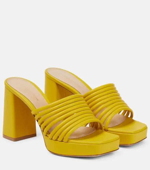 GIANVITO ROSSI Lena 95 Leather Mules