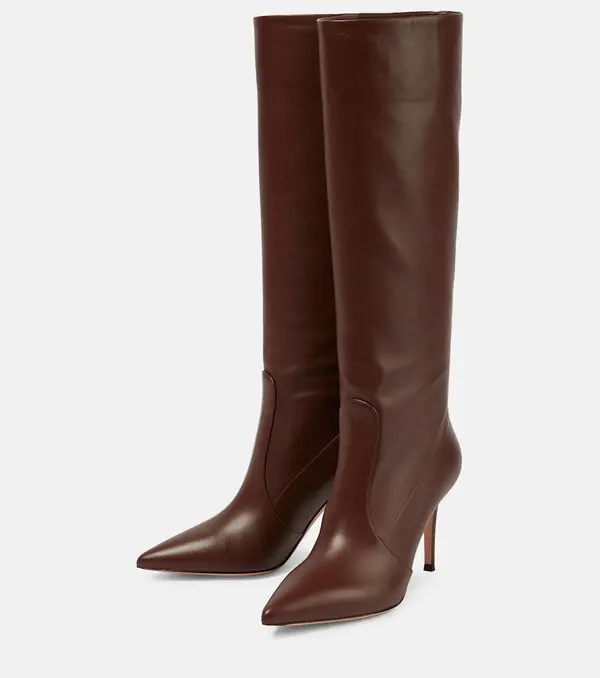 GIANVITO ROSSI Hansen 85 Knee-high Leather Boots - Brown