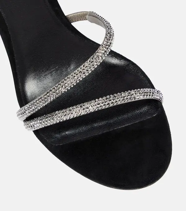 Rene Caovilla Cleo Crystal-embellished Velvet Sandals