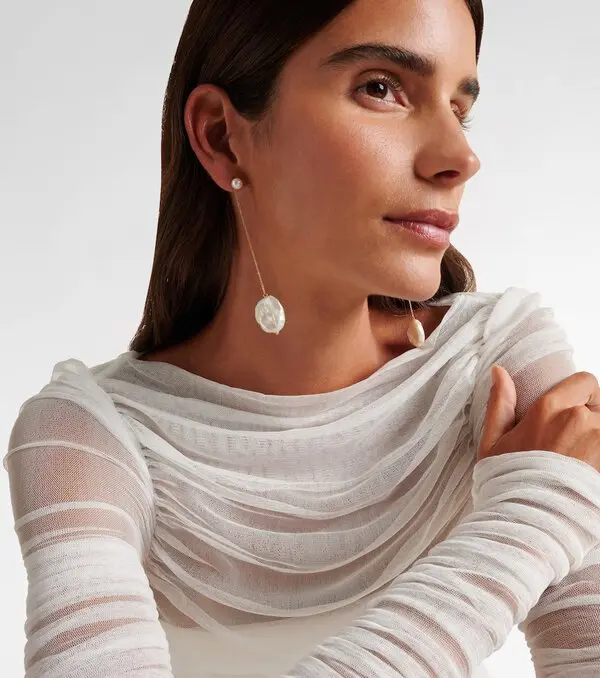 Mateo 14kt Yellow Gold Baroque Pearl Drop Earrings