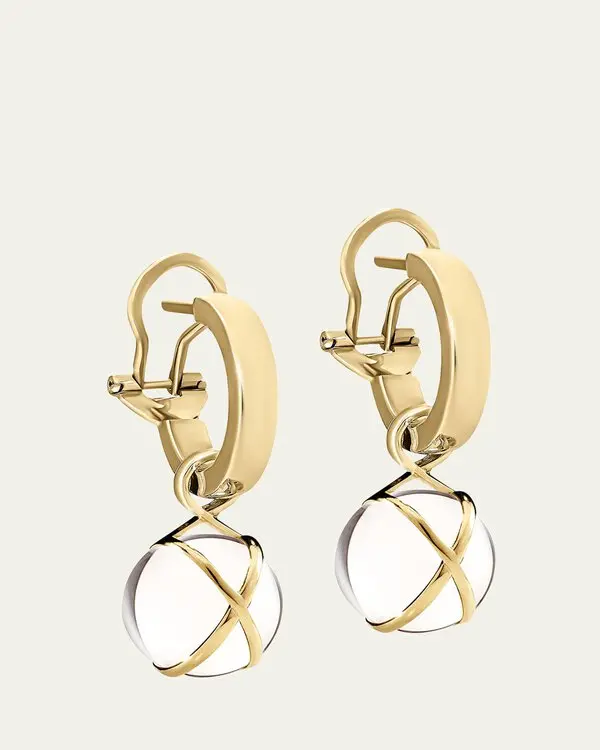 L. KLEIN Prisma 18k Quartz Crystal Hoop Drop Earrings - Gold