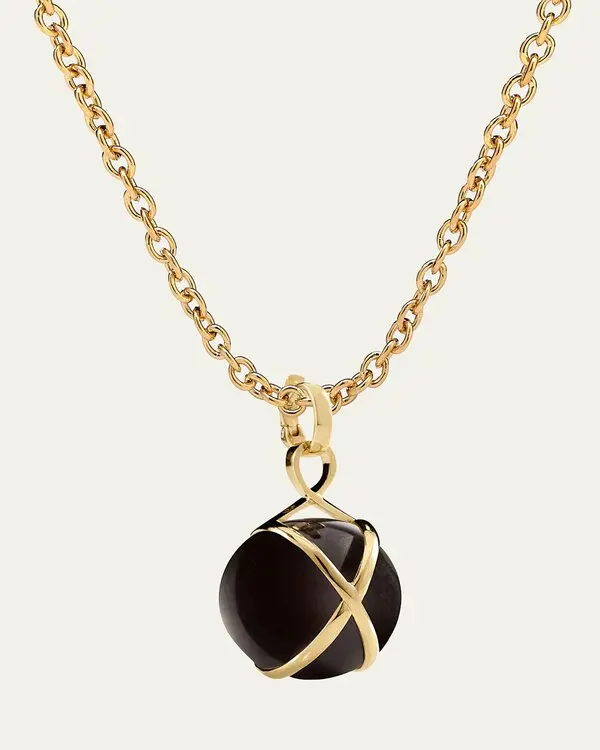 L. KLEIN Prisma 18k Gold & Agate Pendant Necklace - Black