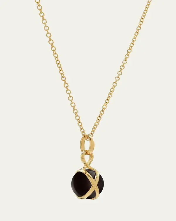 L. KLEIN Prisma 18k Gold & Agate Pendant Necklace - Black