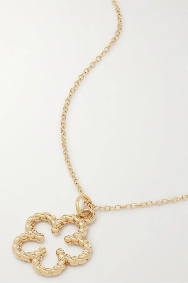 Alison Lou Flower Streamer 14-karat Necklace - Gold