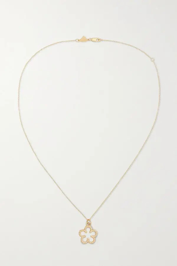 Alison Lou Flower Streamer 14-karat Necklace