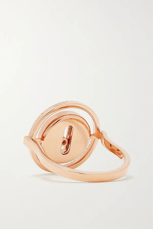 Messika Lucky Move 18-karat Rose Onyx And Diamond Ring