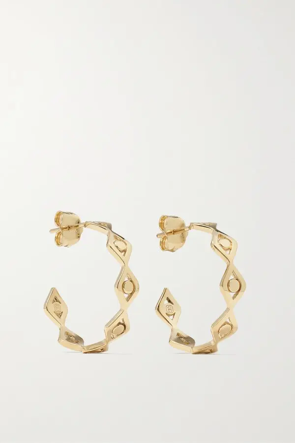 SYDNEY EVAN Medium Evil Eye 14-karat Hoop Earrings - Gold