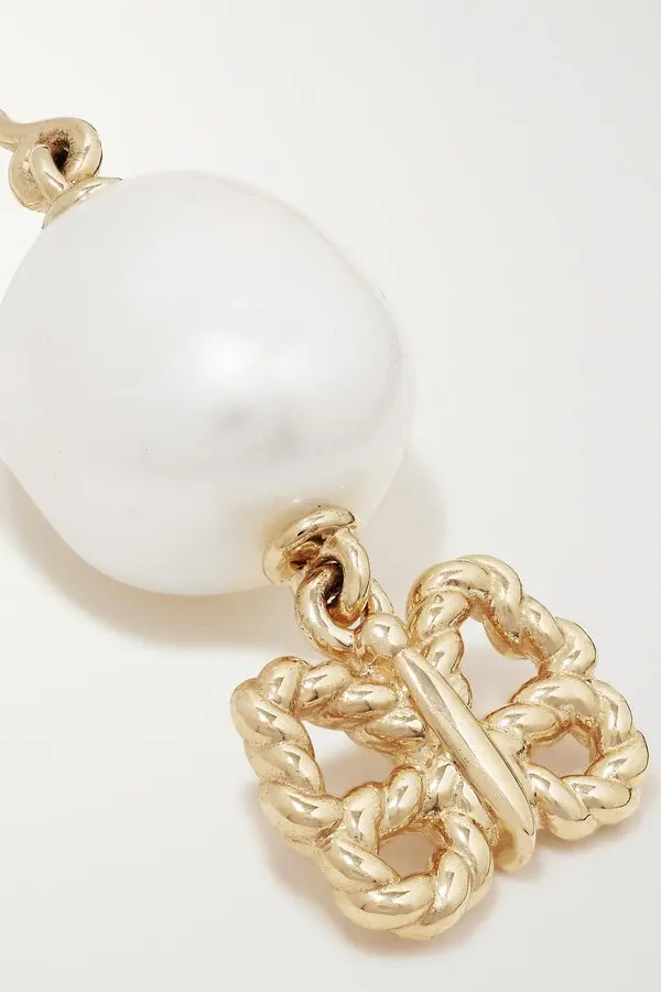 Alison Lou Butterfly Streamer 14-karat Pearl Single Earring