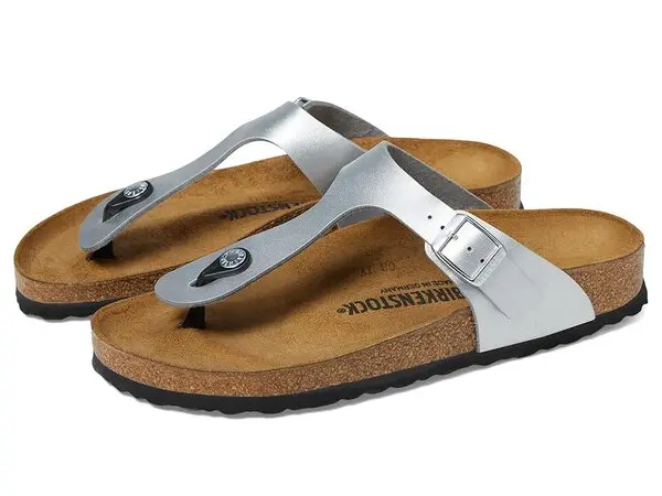 BIRKENSTOCK Gizeh Birko-flor Thong Sandals - Silver