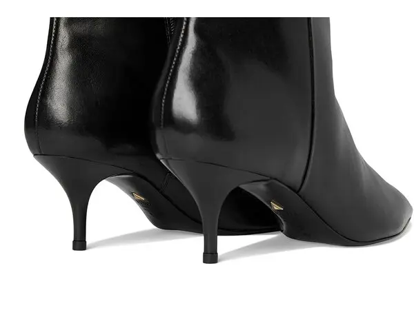 Schutz Mikki Mid Pointed Toe Stiletto Heel Ankle Boots - Black
