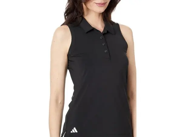 Adidas Ultimate365 Solid Sleeveless Golf Polo Shirt Clothing - Black