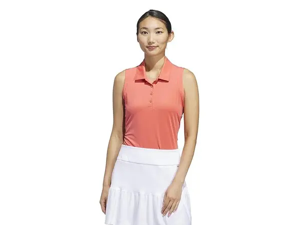 Adidas Ultimate365 Solid Sleeveless Golf Polo Shirt Clothing - Orange